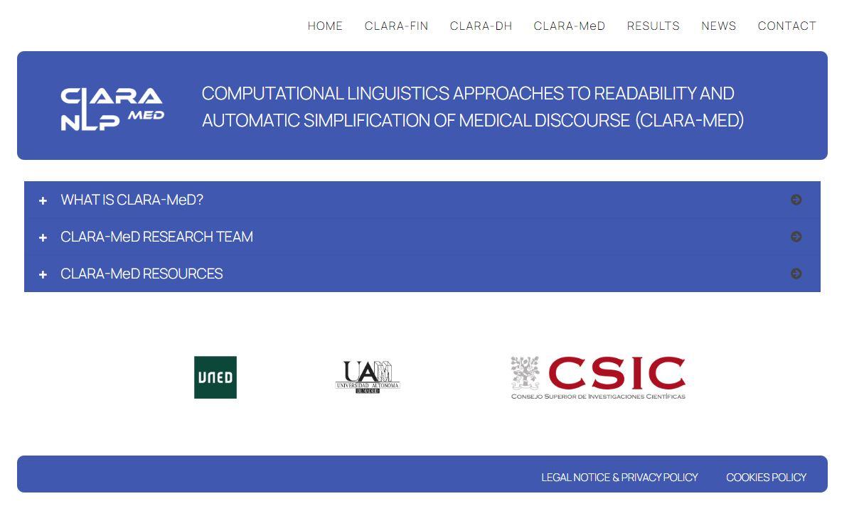 Proyecto 'Computational Linguistics Approaches to Readability and ...